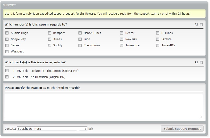 New "Support" feature added, making it easier than ever to let us know ...